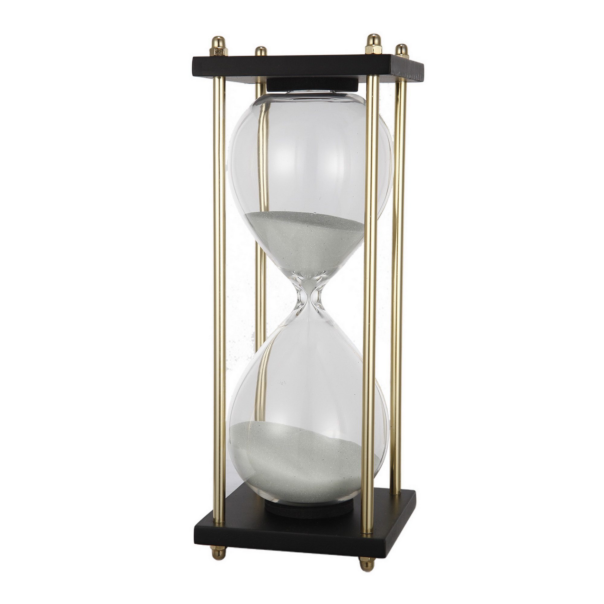 Glass Hourglass Timer – White Sand – 10 × 10 × 23 cm - Queen Style ...
